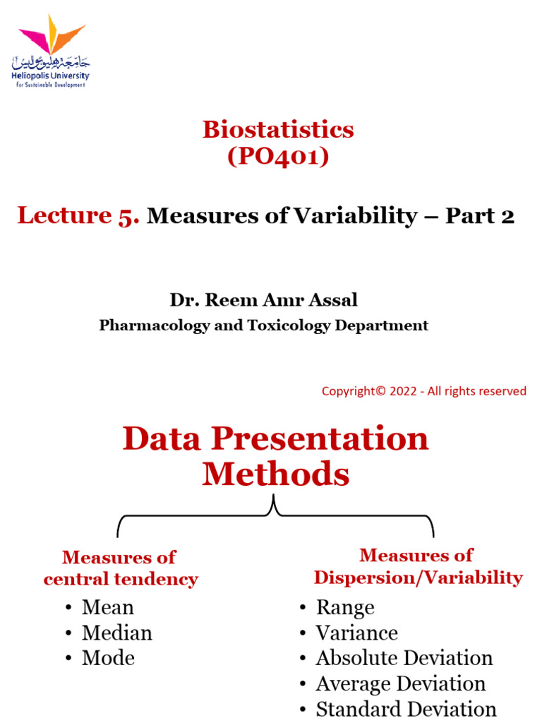 Lecture 5. Measures of Variability (Part 2) | PDF | Coefficient Of Variation | Standard Deviation