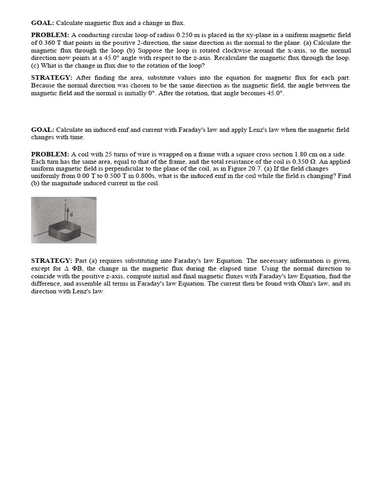 Problem Solving Electromagnetic Induction | PDF