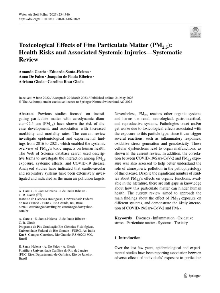 PM2.5 Toxicity: Health Risks Review | PDF | Apoptosis | Reactive Oxygen ...