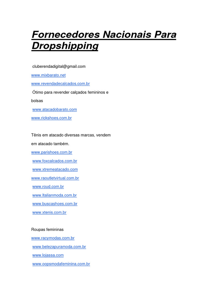 Lista de Drop Nacional | PDF