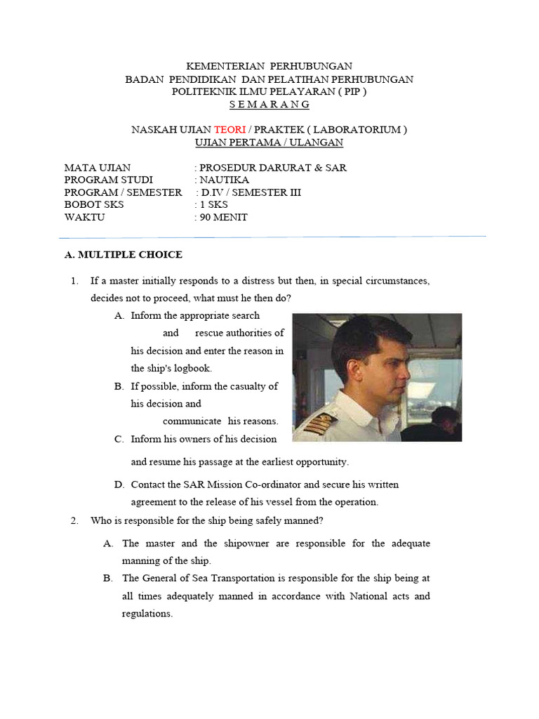 Uas Prosedur Darurat Sar N Iii C Download Free Pdf Fires