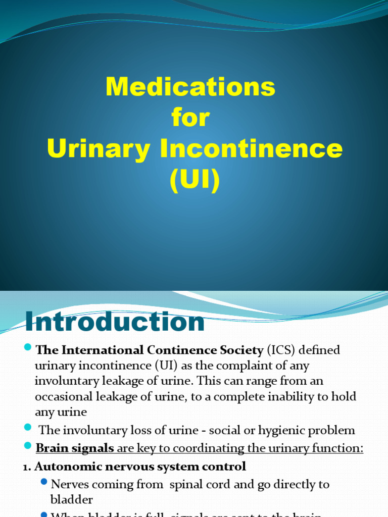 Urinary Incontience | PDF | Urinary Incontinence | Clinical Medicine