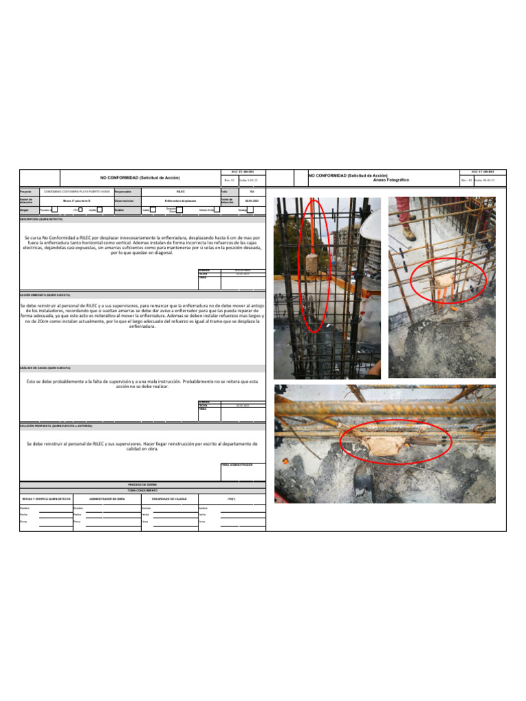 No Conformidad RILEC #104 | PDF