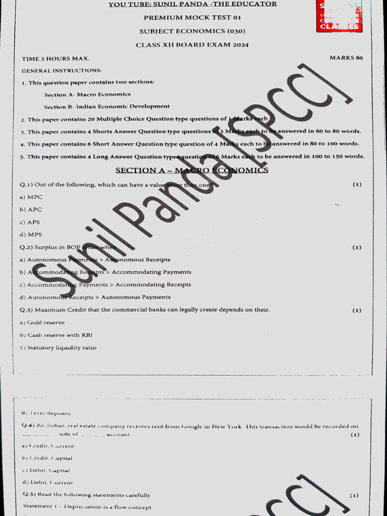 Mock - 1 (Macro Questions) | PDF
