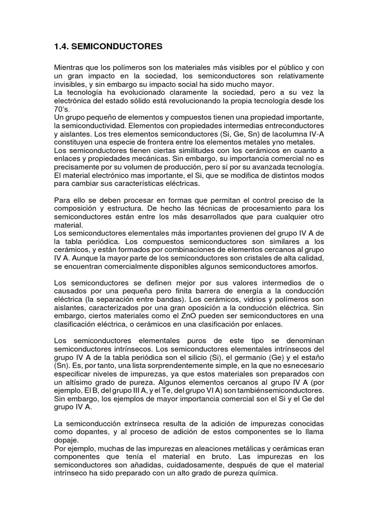 6. Semiconductores | PDF | Semiconductores | Dopaje (semiconductor)