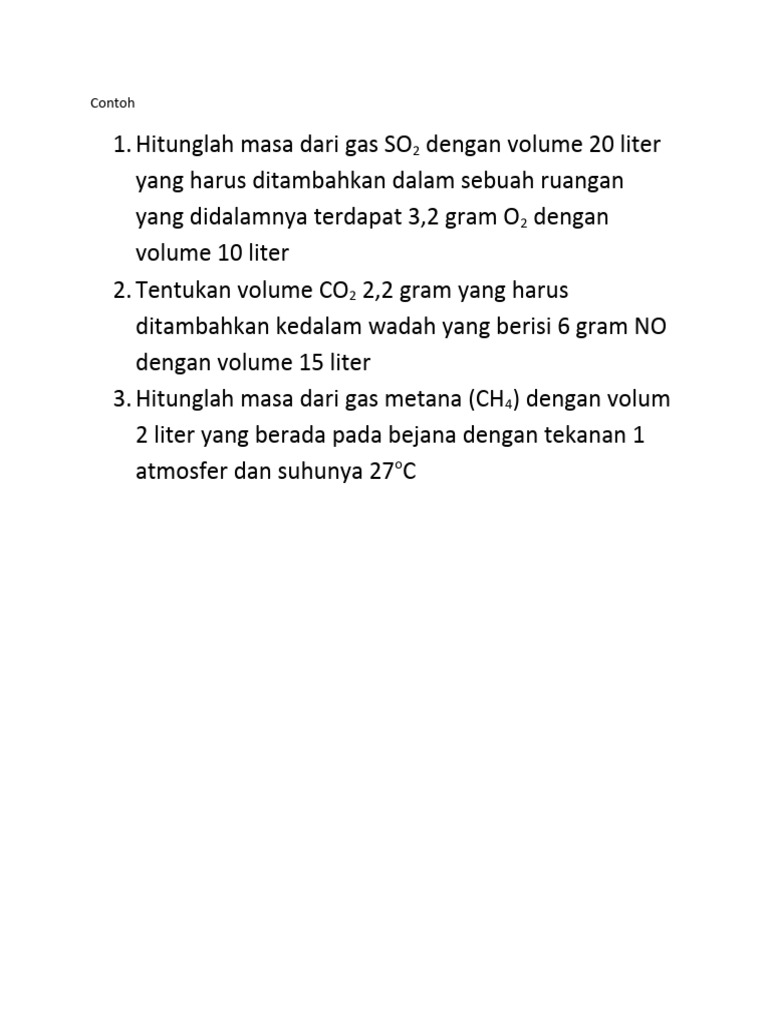 Contoh HK Avogadro Dan Gas Ideal | PDF