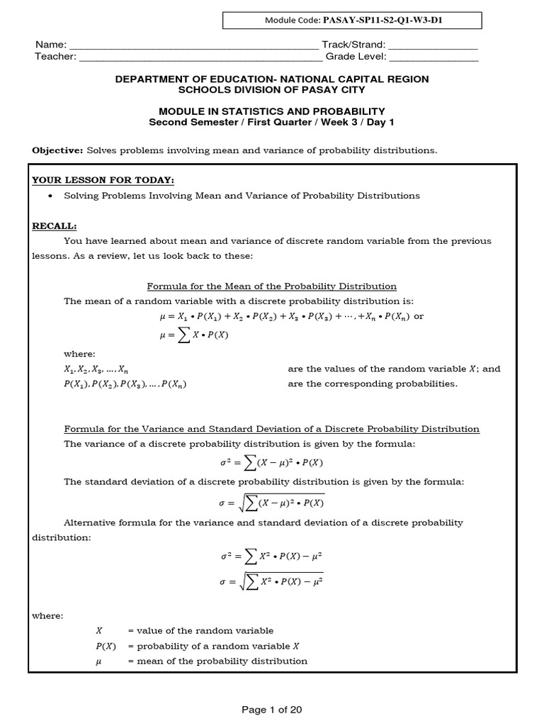 03 Humms 11 Pasay Stats and Prob s2 q1 w3 | PDF | Normal Distribution ...