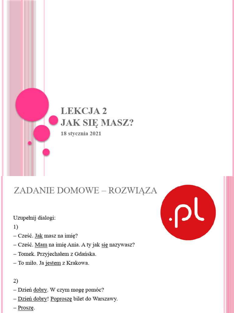 Lekcja 2_Jak się masz | PDF