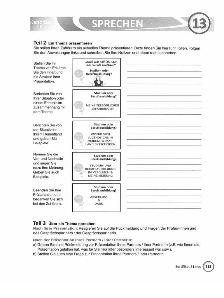 Sprechen 2 Modell 2 B | PDF