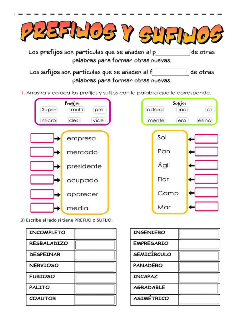 Prefijos y Sufijos | PDF