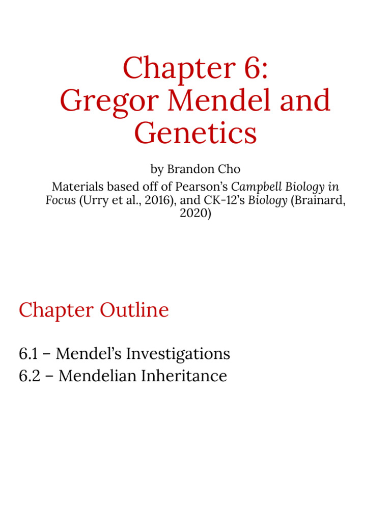 STUDENT Chapter 6 - Gregor Mendel and Genetics | PDF | Genotype ...