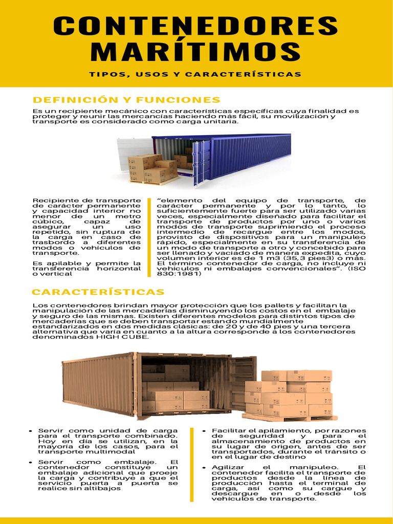 Contenedores Tipos Usos Caracteristicas | PDF | Transporte