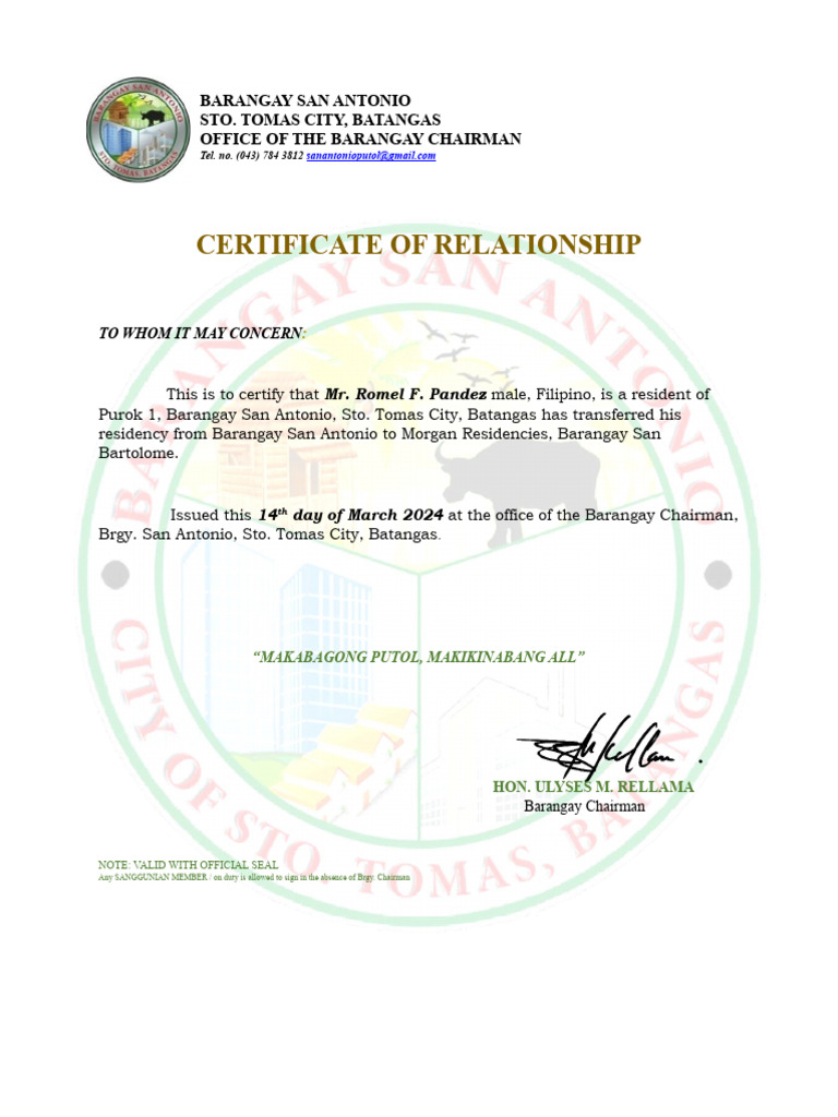 Certificate of Transfer | PDF