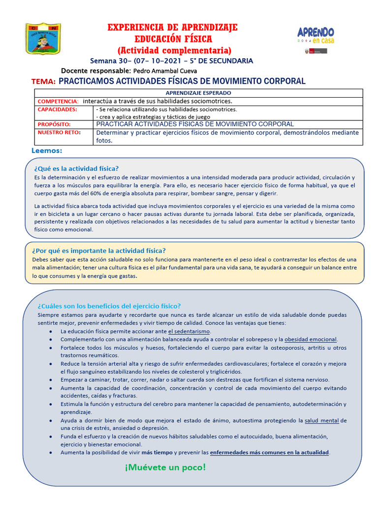 Comp - Educ Fís. | PDF | Relaciones personales, crianza y desarrollo personal