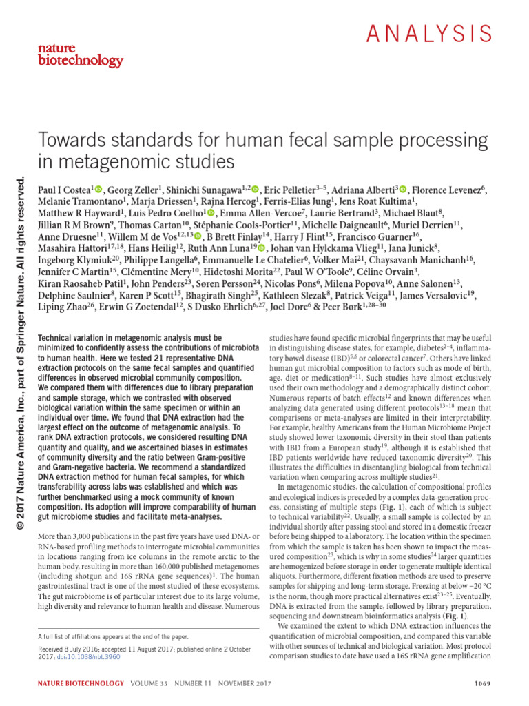 Towards-Standards-For-Human-Fecal-Sample-Processing | PDF | Polymerase ...