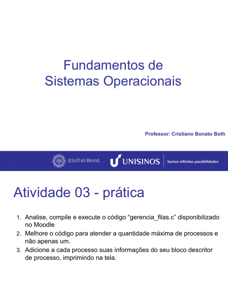 Atividade_03 | PDF | Agendamento (informática) | Sistema operacional