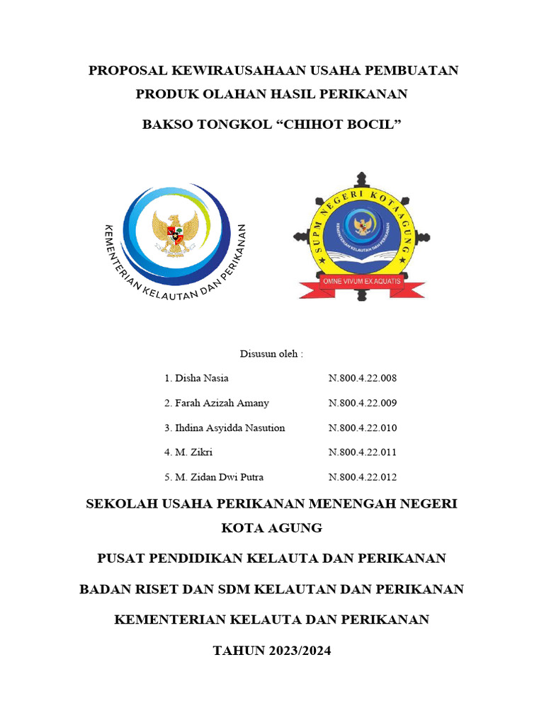 Proposal Bisnis Bakso Aci Ikan | PDF | Kesehatan Holistik