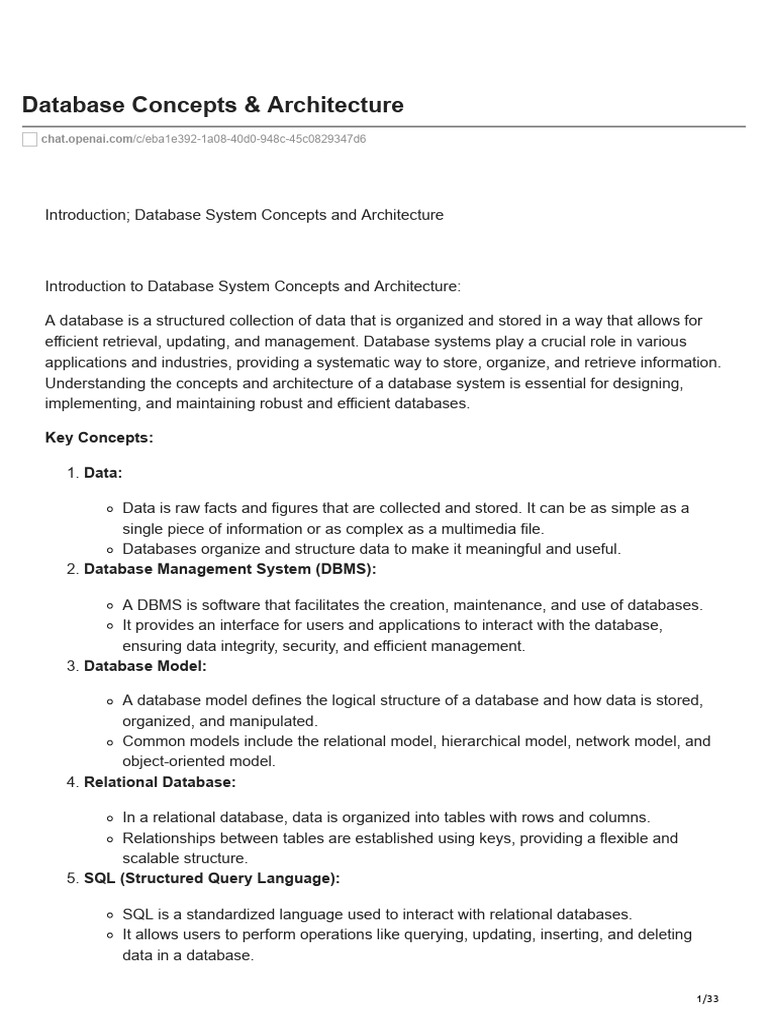 Database Concepts Architecture | PDF | Relational Database | Relational ... Database Concepts Architecture | PDF | Relational Database | Relational ...