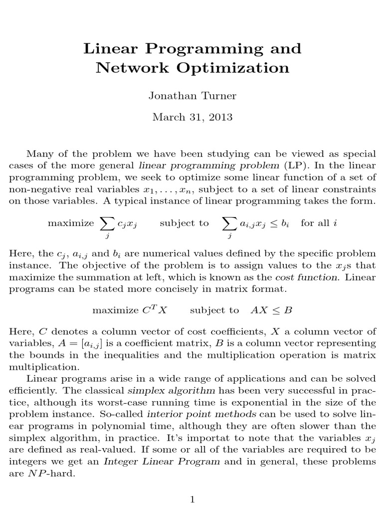 Sec 14 | PDF | Linear Programming | Matrix (Mathematics)