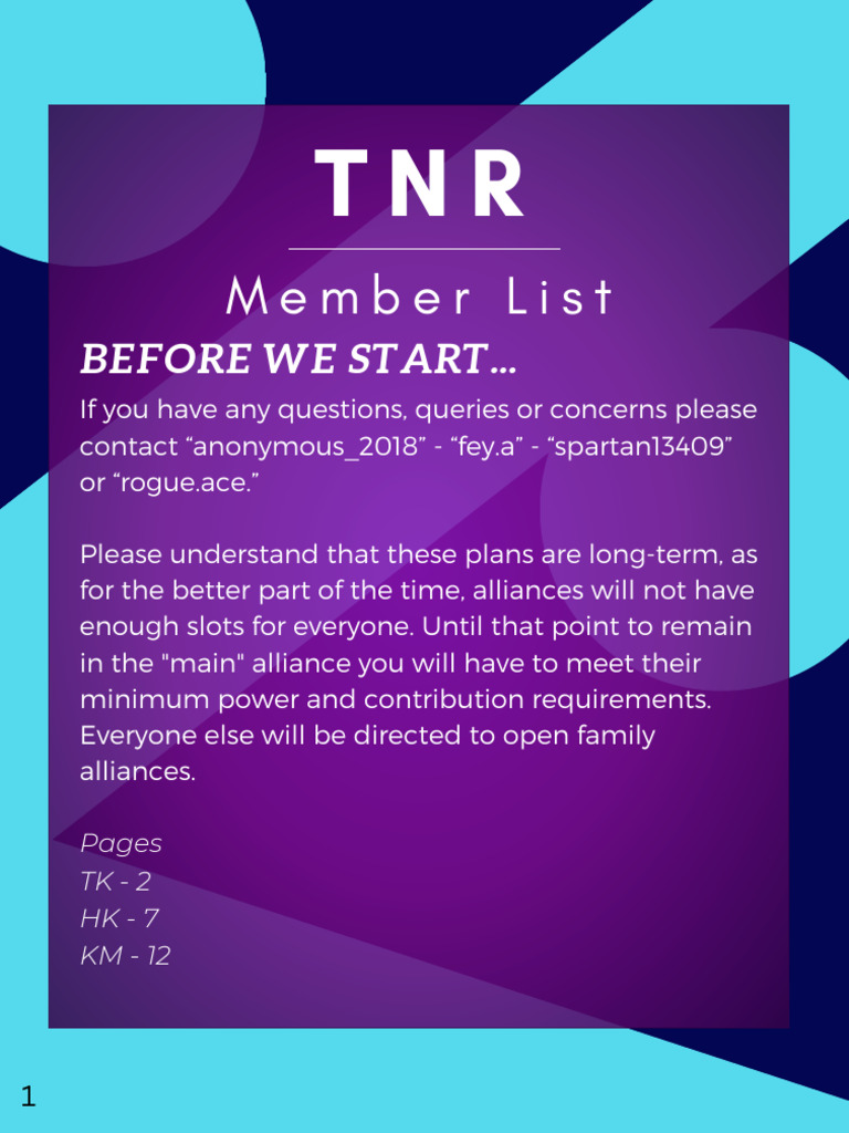 TNR Member Placement - FINAL | PDF