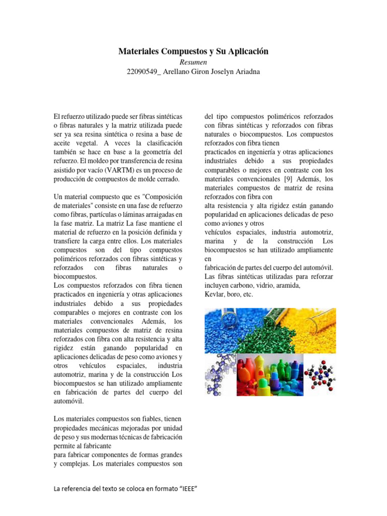 Resumen materiales | PDF | Material compuesto | Materiales