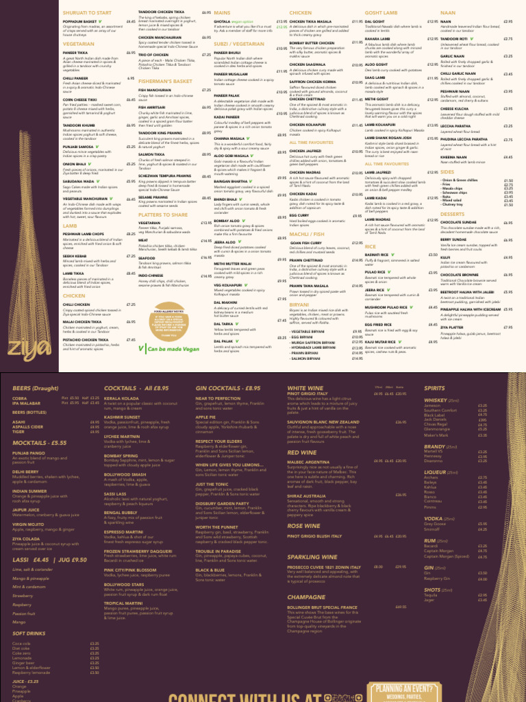 ZIYA-MENU-2023-MARCH | PDF | Indian Cuisine | Curry