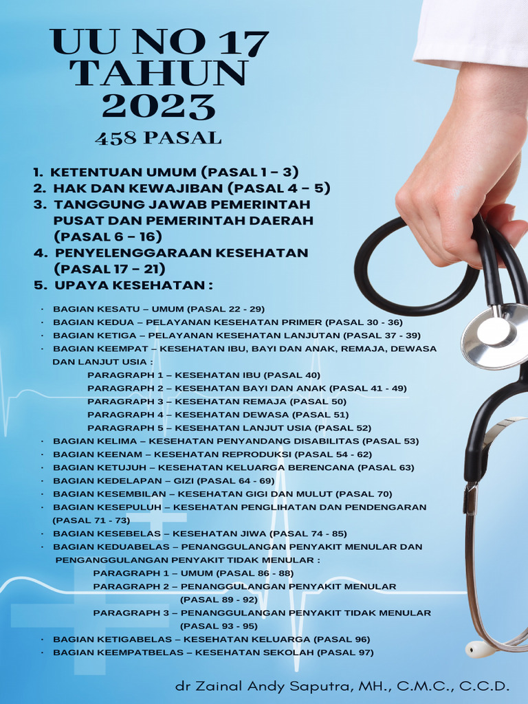 Rangkuman UU No 17 Tahun 2023 TTG Kesehatan | PDF