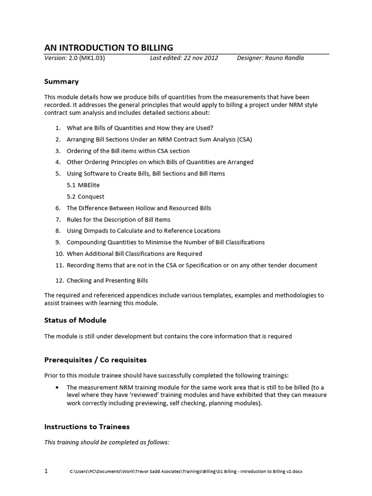 01 Billing Introduction To Billing V2 Pdf Specification
