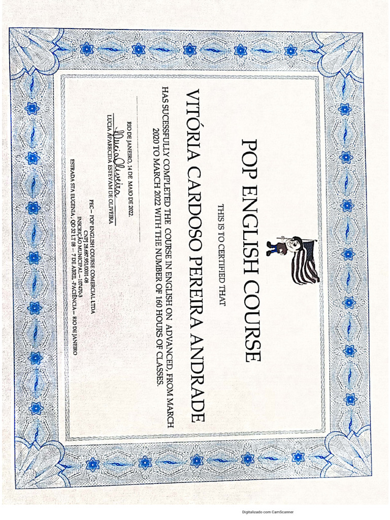 Certificado Ingles | PDF