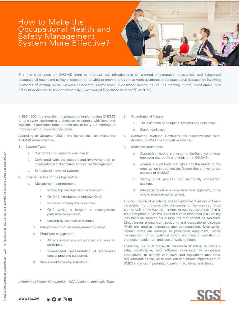 How_to_Make_the_OHSMS_More_Effective | PDF | Audit | Occupational ...