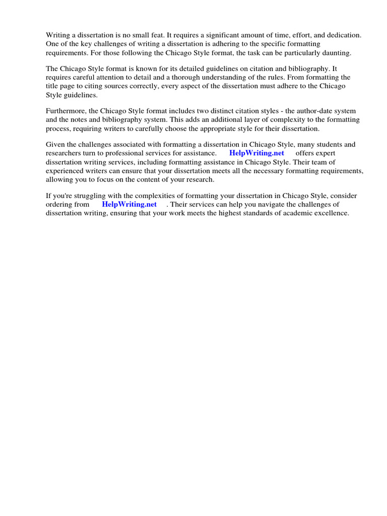 Dissertation Format Chicago Style | PDF | Citation | A Manual For ...