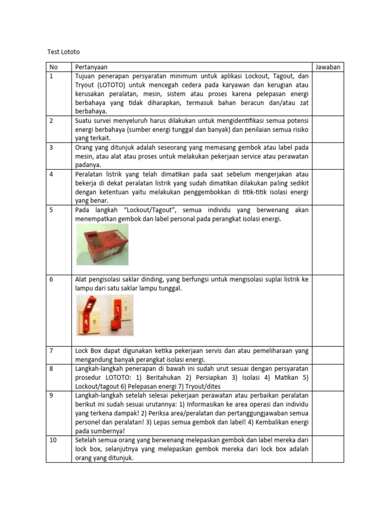 Soal Test Lototo | PDF