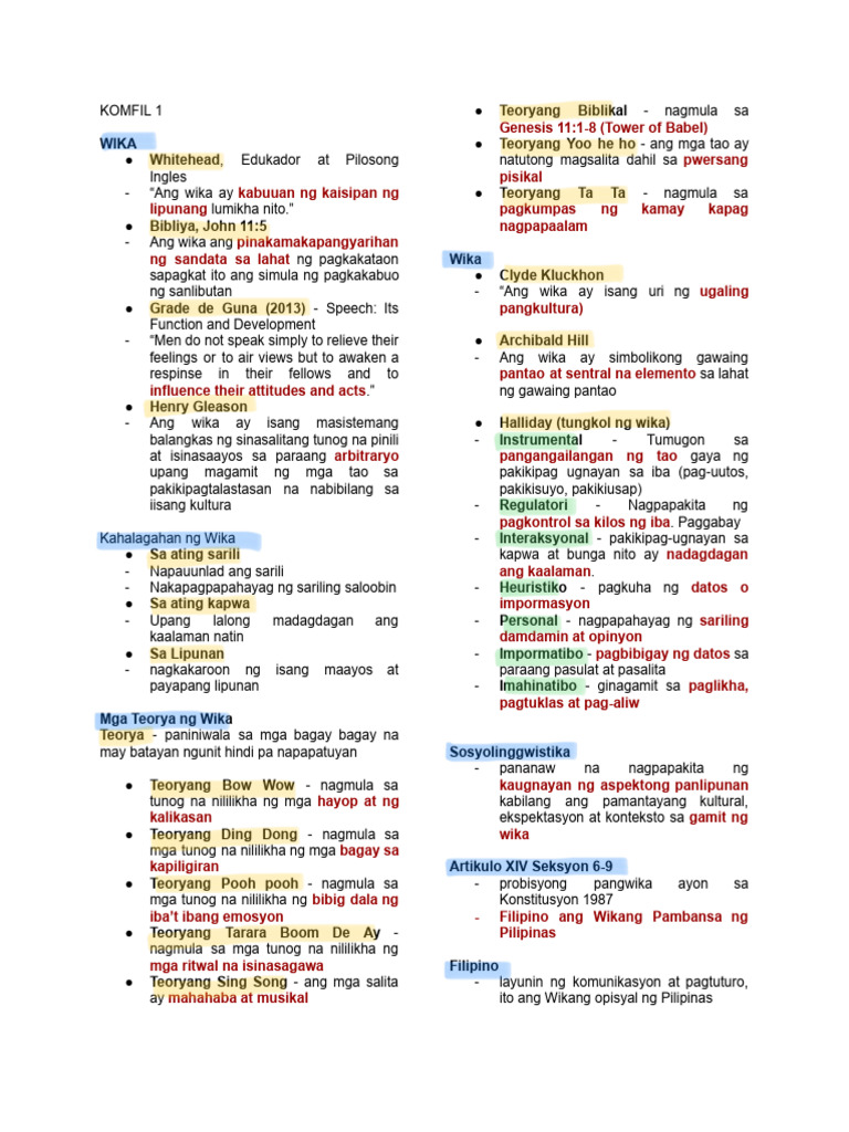 KOMFIL Reviewer (Highlighted) | PDF KOMFIL Reviewer (Highlighted) | PDF