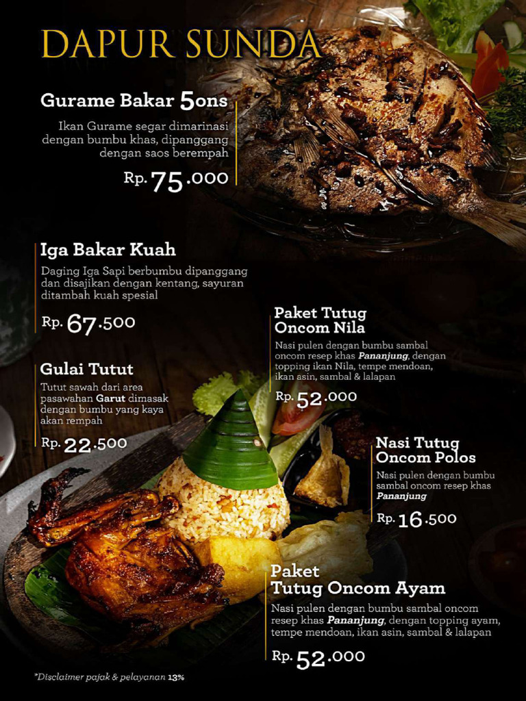 New Menu Saung Pananjung Resto 2024 | PDF