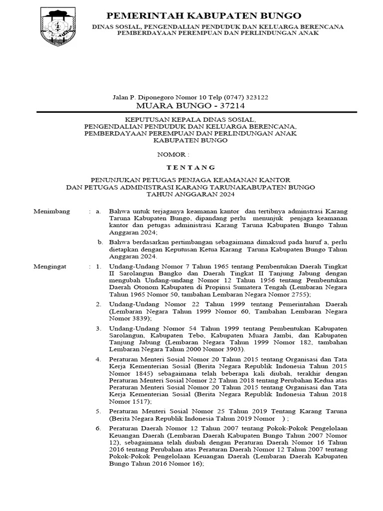 SK - Penjaga Kantor - Adm KT | PDF