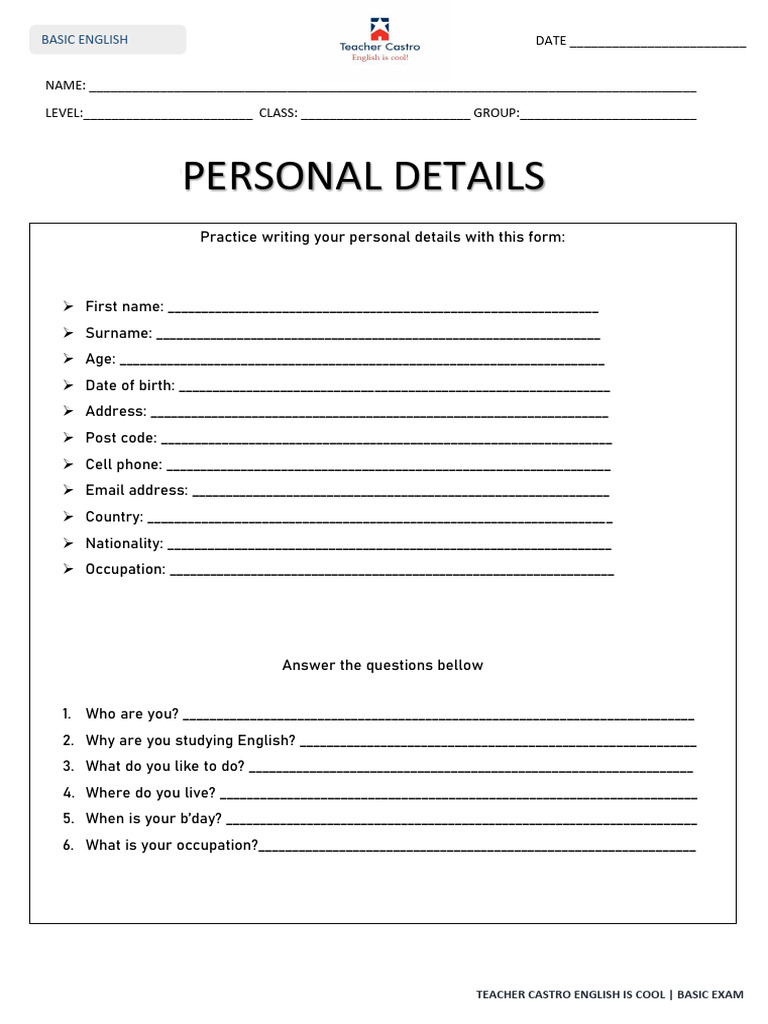 Basic Exam A1 - Intro | PDF | English Language | Linguistics