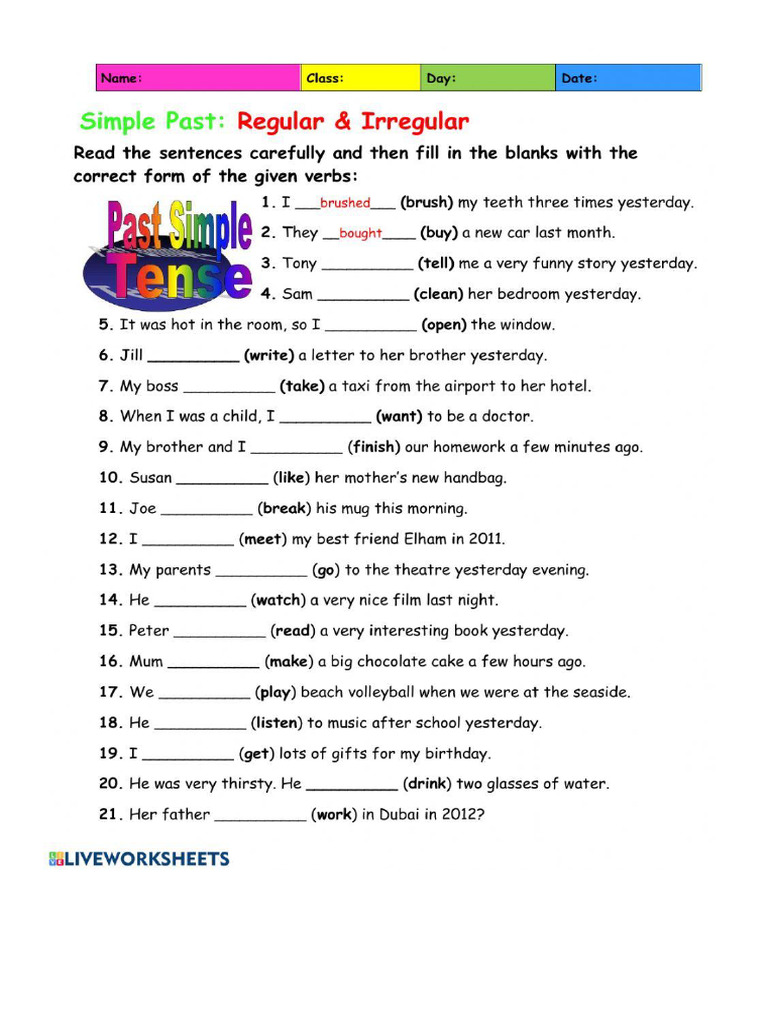 Regular and Irregular Verbs | PDF