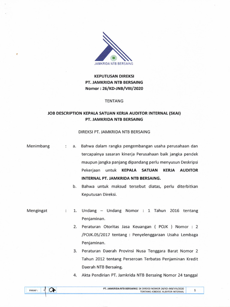 Contoh SK JOBDESK SKAI | PDF