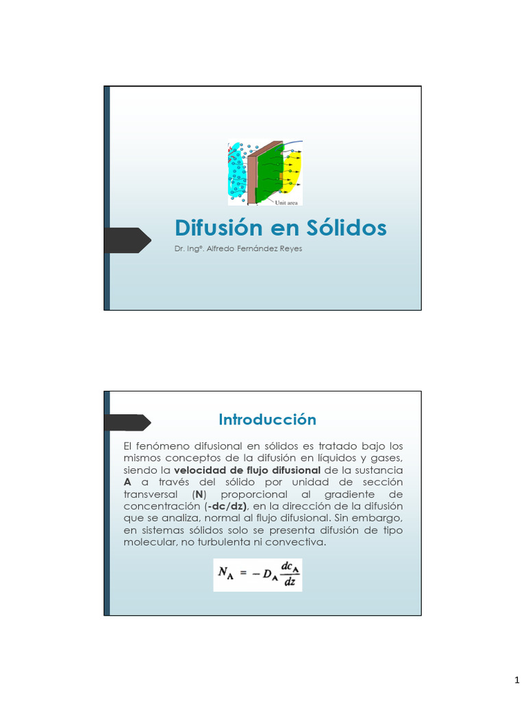 Difusion en Sólidos | PDF | Difusión | Concentración