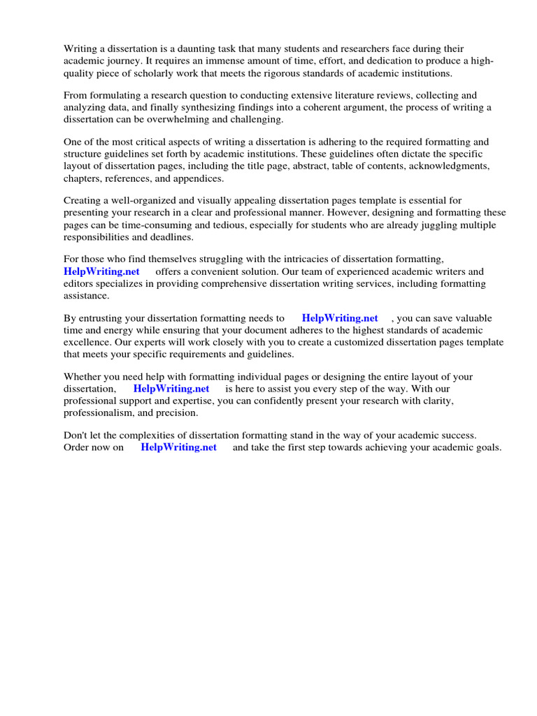 Dissertation Pages Template | PDF | Thesis | Writing