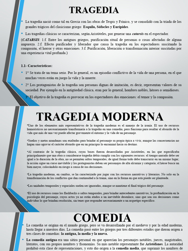 Tipos de Obras de Teatro | PDF | Tragedia | Comedia