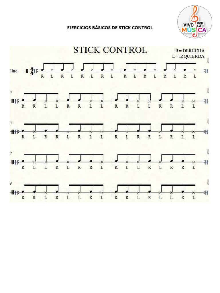 EJERCICIOS BÁSICOS DE STICK CONTROL | PDF