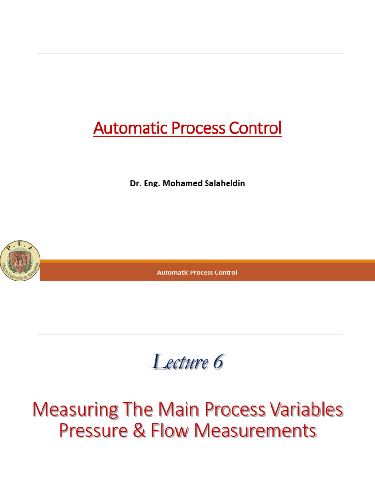 Lecture 6 - Pressure and Flow Measurements | PDF | Flow Measurement ...