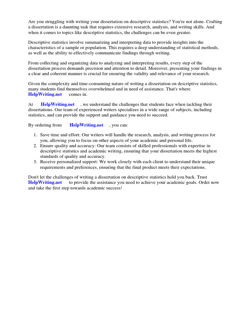 Dissertation Descriptive Statistics | Download Free PDF | Statistics ...
