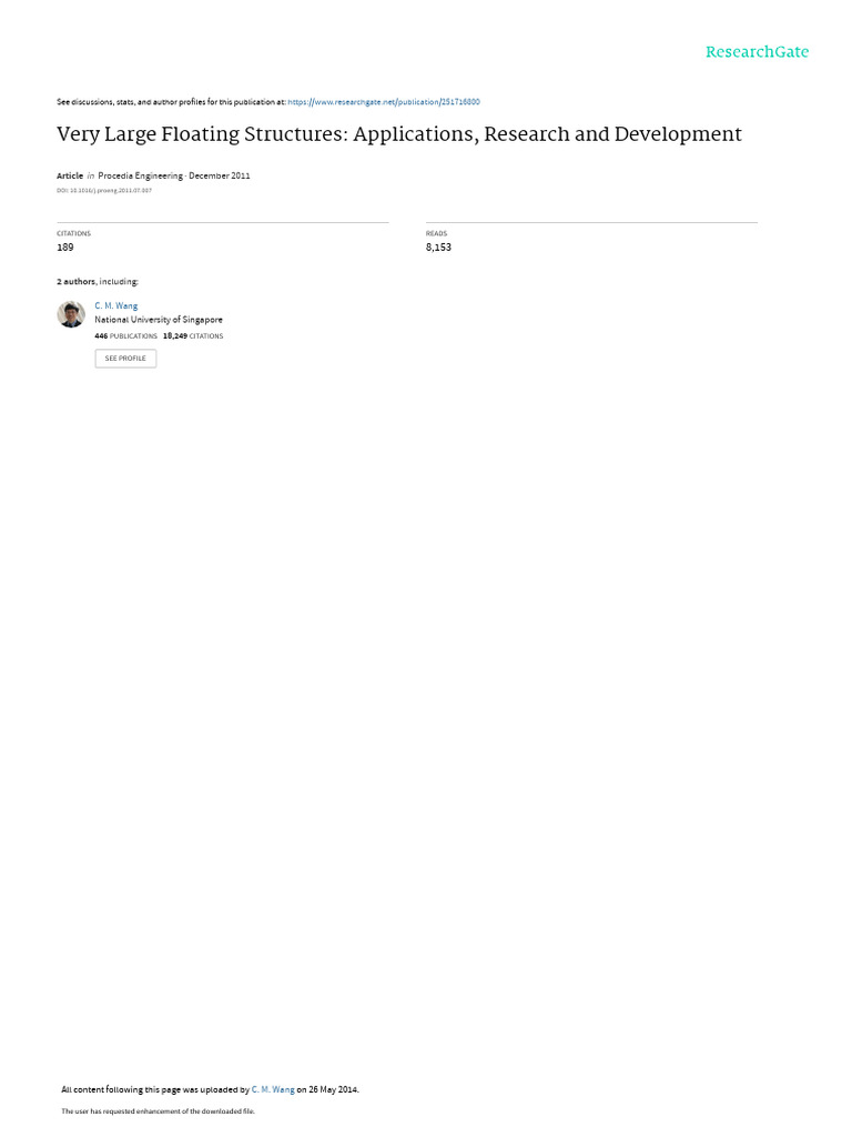 Very_Large_Floating_Structures_Applications_Resear | PDF | Computational Fluid Dynamics
