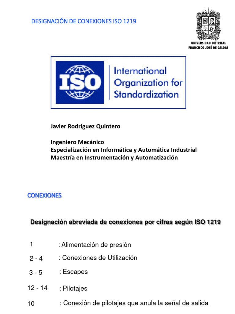 S3. Designación de Conexiones ISO 1219 | PDF | Neumática