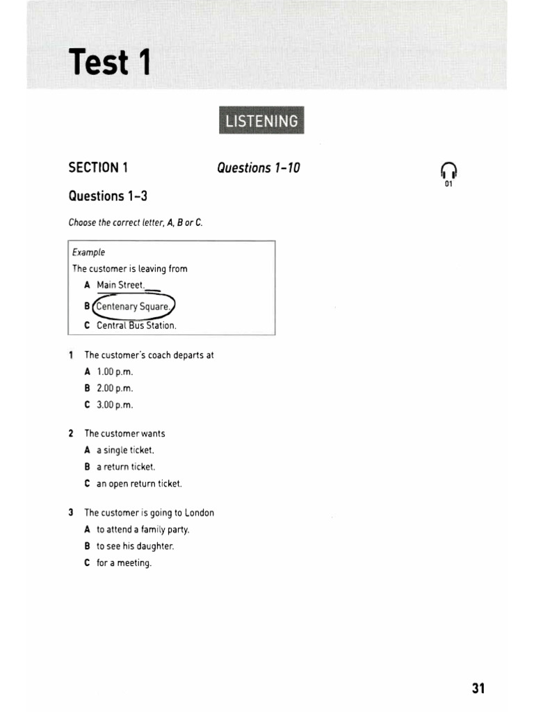 Practice Test 1 - Listening | PDF