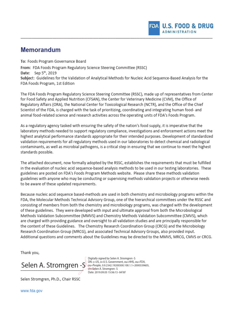 FDA Guidelines for Nucleic Acid Method Validation | PDF | Polymerase ...