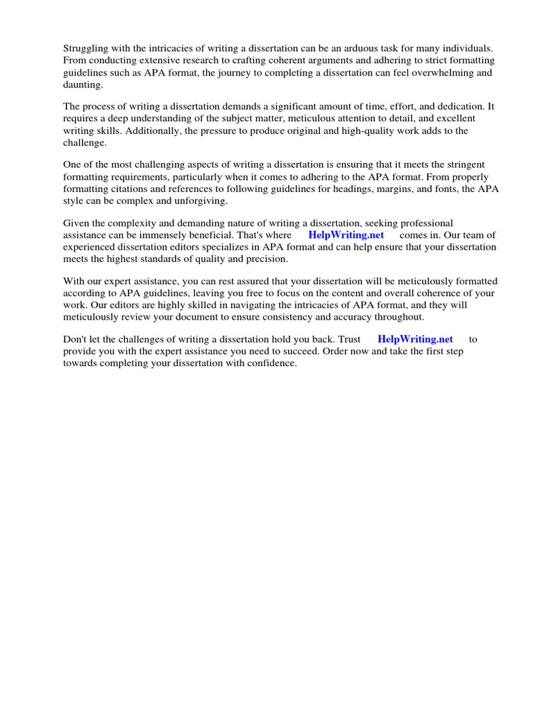 APA Dissertation Formatting Help | PDF | Thesis | Apa Style