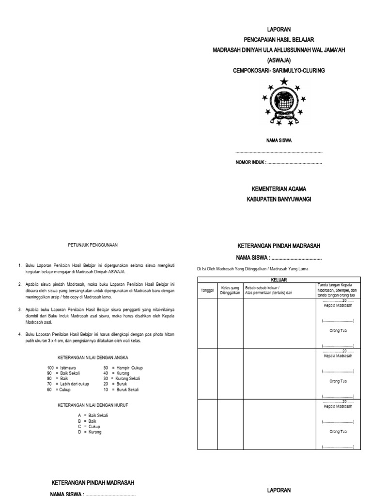 Raport Diniyah Ula | PDF